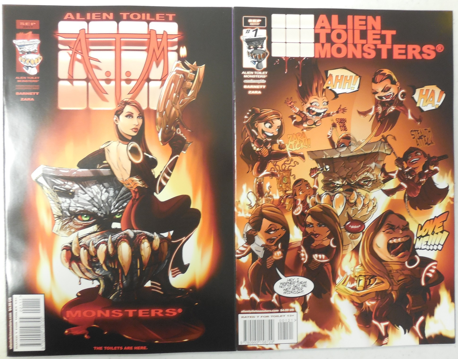 2x ALIEN TOILET MONSTERS # 1 Comic ~ Reg & VARIANT ~ 1st Print ~ RARE ...