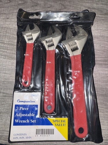 Sears Companion Nos 3pc Adjustable Wrench Set Res 6/8/10 30427 Not ...