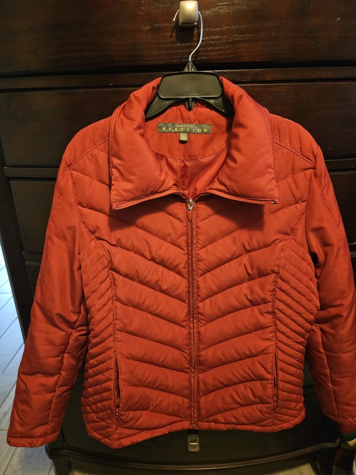 Kenneth Cole Reaction Red Quilted Womens Duck Down Jacket Puffer Coat ...