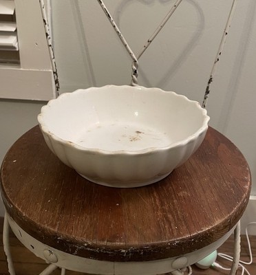 Chunky White Ironstone Round Lady Finger Fluted Bowl England | eBay