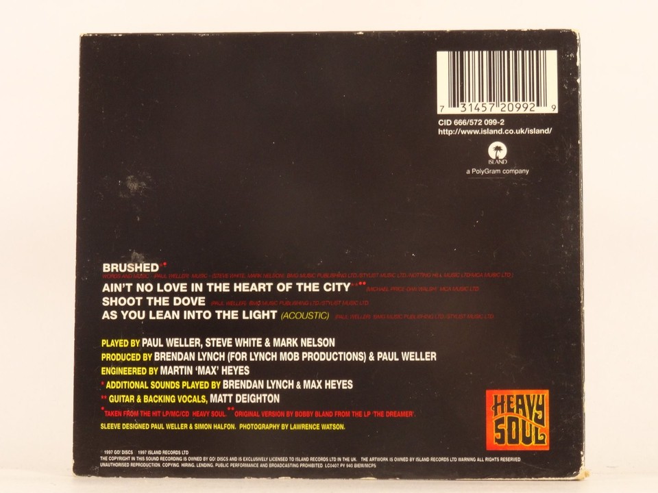 PAUL WELLER BRUSHED (DIGI-PAK) (G92) 4 Track CD Single including Card ...