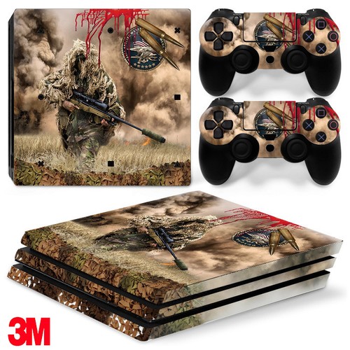 PS4 Pro Playstation 4 Console Skin Decal Sticker Sniper Camouflage ...