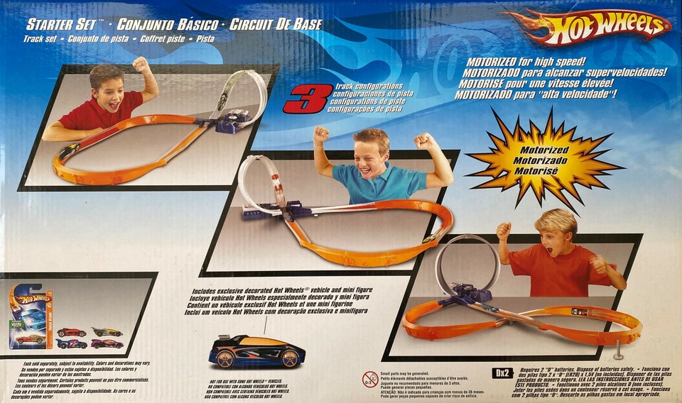 NEW Hot Wheels Starter Set 6 ft Track Motorized Die Cast Car Playset ...