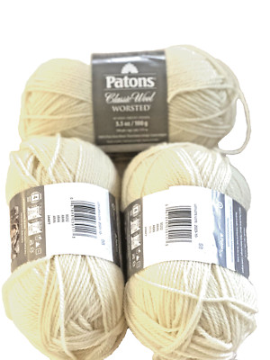 Lot of 3 ~ Patons Classic Wool Worsted ~ 100% Wool ~ Aran ~ 3.5oz ~171 ...