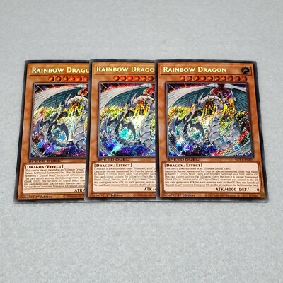 Yugioh Rainbow Dragon SGX1 1st Edition Secret Rare 3 Card Set NM | eBay