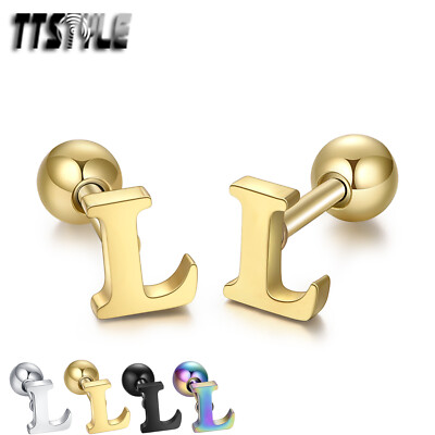 TTStyle Surgical Steel Initial Letter L Ear Cartilage Tragus Earrings ...