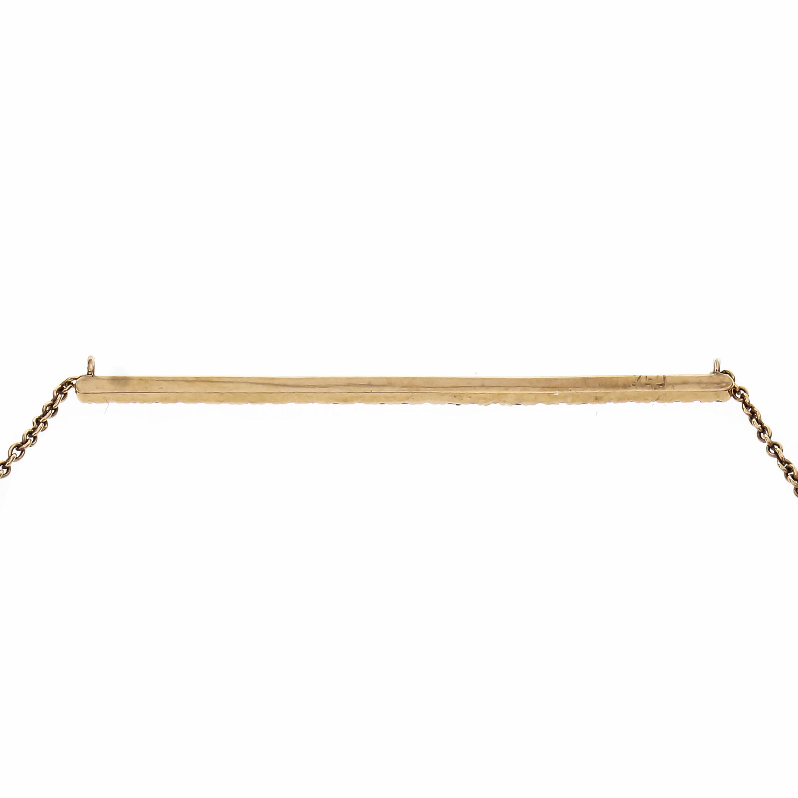 Pink Gold Diamond Bar Necklace 18k Full Cut Diamonds | eBay