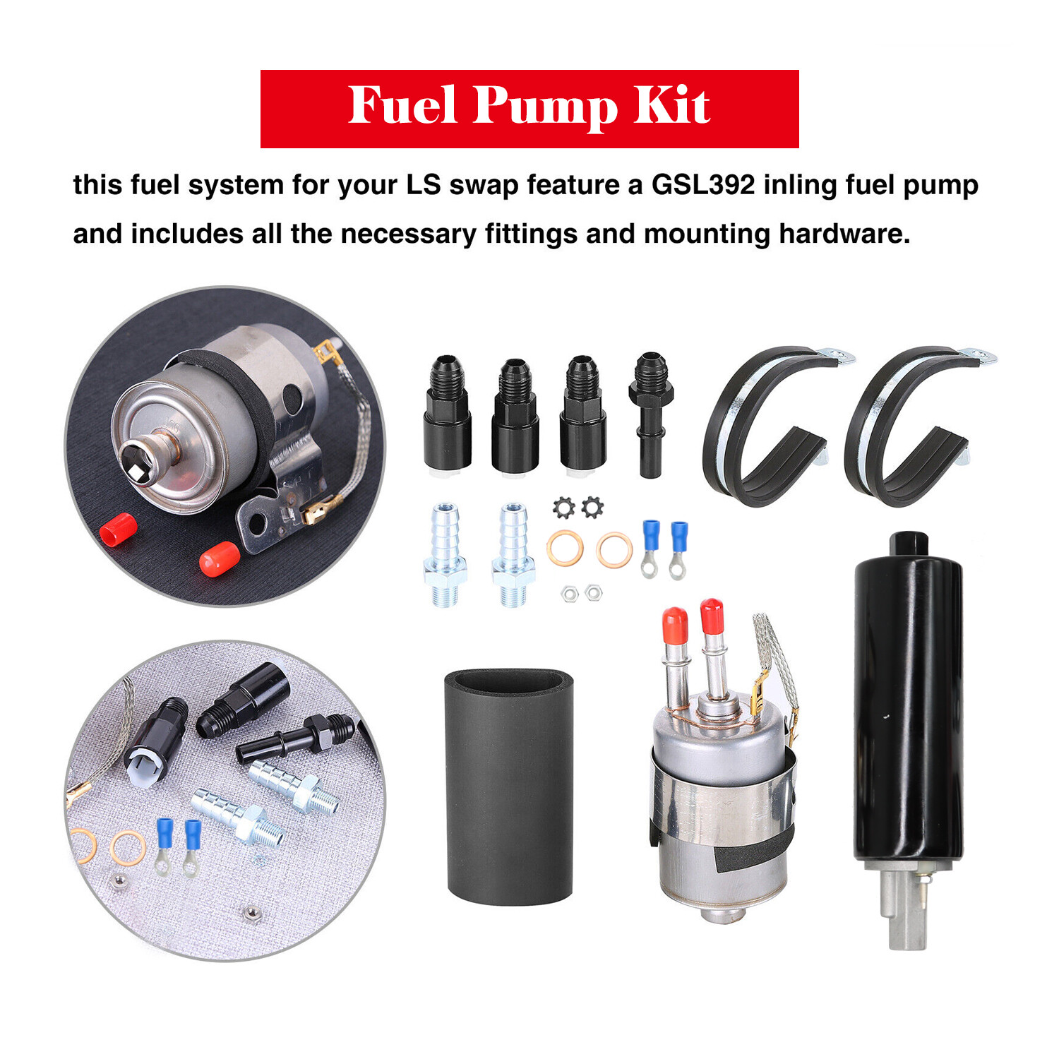 LS Fuel Filter & Regulator EFI Fuel Pump Kit Walbro Returnless -6AN ...