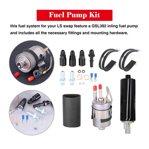 LS Fuel Filter & Regulator EFI Fuel Pump Kit Walbro Returnless -6AN ...