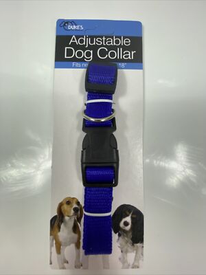 Duke's Adjustable Dog Collar for Small to Medium Blue Neck Size Up To ...