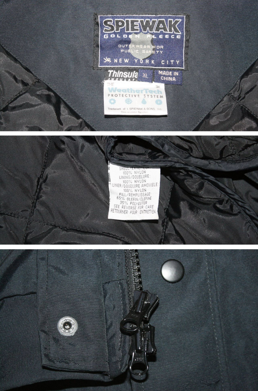 SPIEWAK GOLDEN FLEECE NYC Public Safety Security Jacket. Thinsulate Men ...