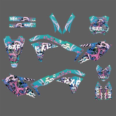 Team Graphics Decals Stickers Deco For Kawasaki KX250F 2017 2018 2019 ...