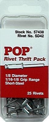 Helicoil HEL57438 Pop Sd42Bs 1/16-1/8-1/8Dia Rivet(25Pk) [Set of 4 ...