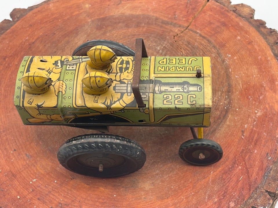 Vintage Marx Made in USA Jouncing Jeep Wind up Tin Litho Toy--76.25 | eBay