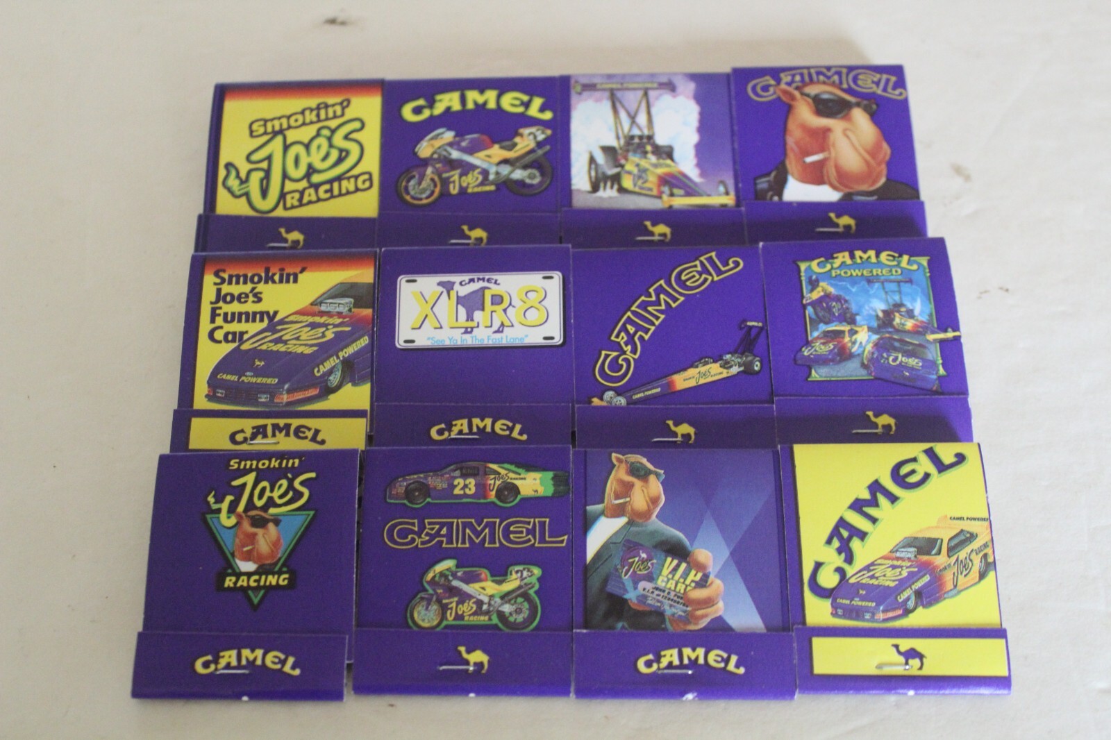 1994 Vintage Set Lot of 12 Joe Camel Match Books Funny Car Motorcycle ...