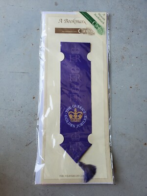 Hm Queen Elizabeth - Golden Jubilee 2002 - Unopened Silk bookmark Cash ...