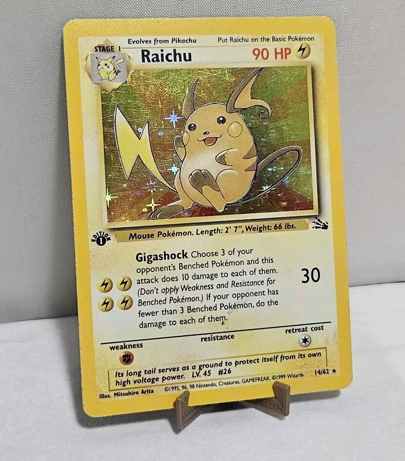 Raichu 1st Edition Fossil 14/62 Holo Rare Pokemon Card Holographic ...