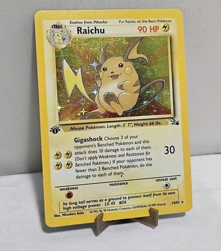Raichu 1st Edition Fossil 14/62 Holo Rare Pokemon Card Holographic ...