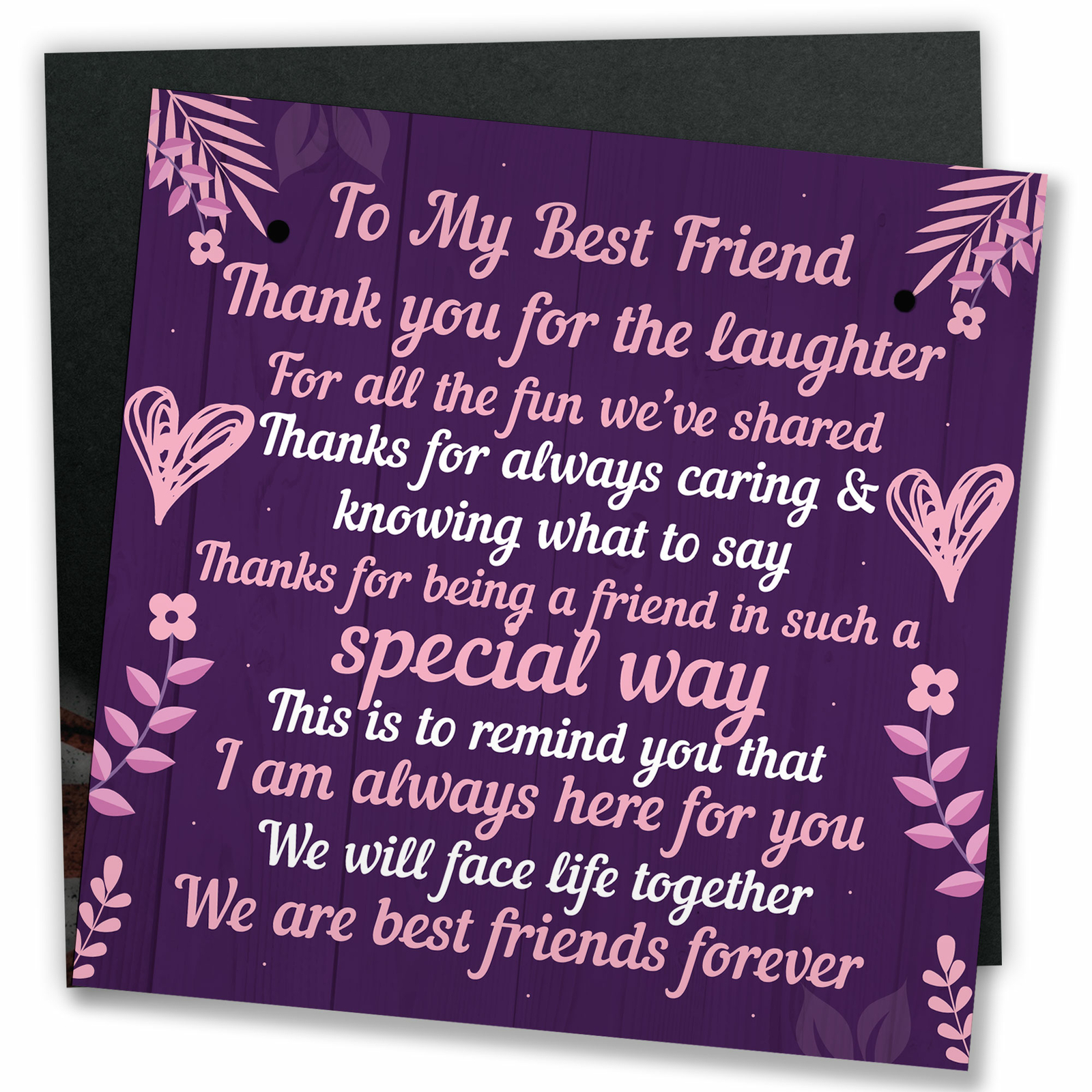BEST FRIEND Plaque Special Friendship Gift Best Friend Birthday Card ...