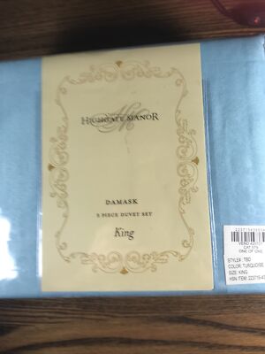 HIGHGATE MANOR DAMASK (KING) 3 PIECE DUVET SET TURQUOISE **King** | eBay