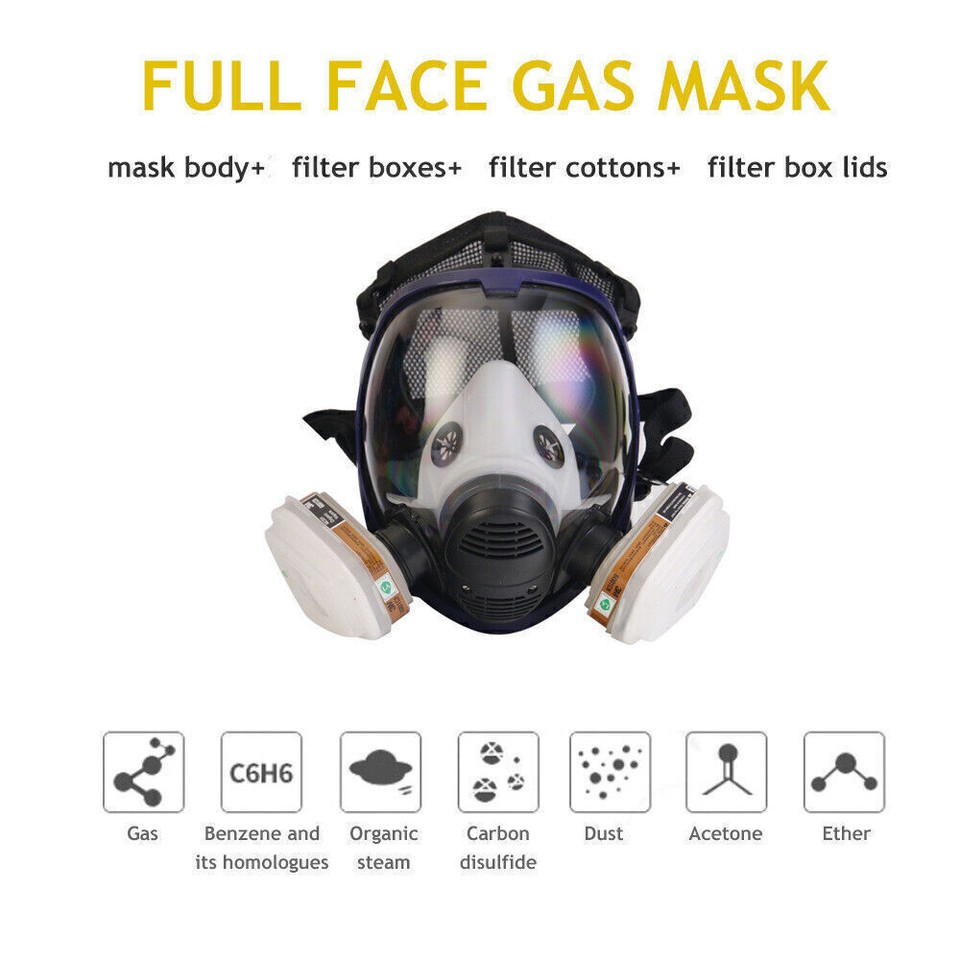 17IN1 6900 Large Respirator Gas Mask Spraying Painter Painting PPE Full ...