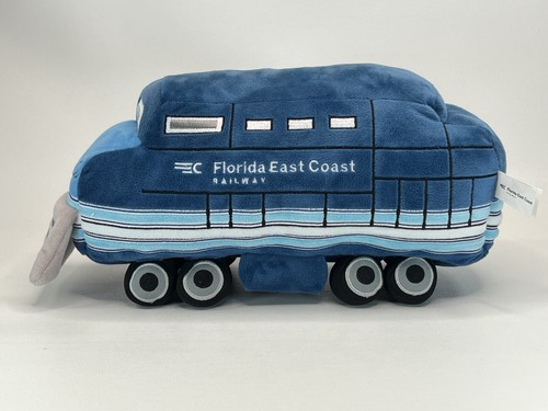 Florida East Coast Railway Plush Train Engine Car Blue FEC Stuffed Toy ...