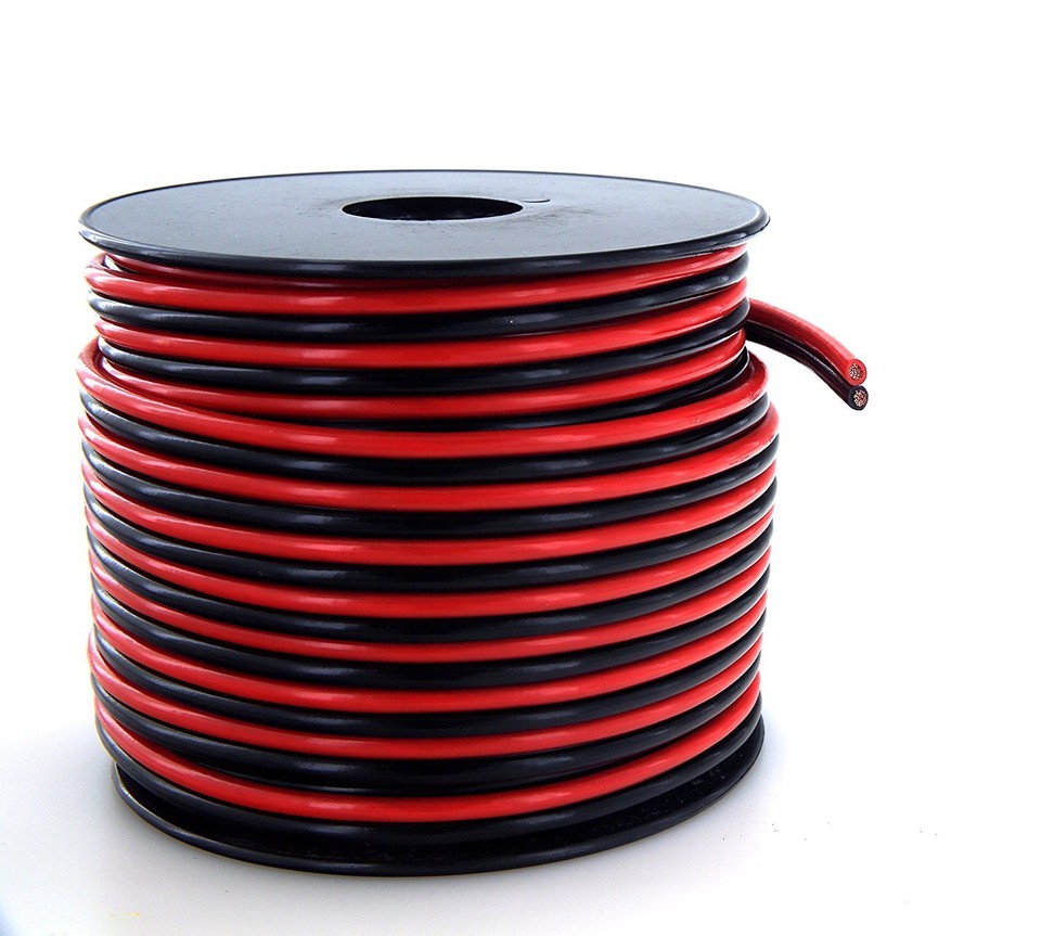 12 Gauge Copper Wire 100 FEET Stranded OFC AWG Bonded Cable Red/Black ...