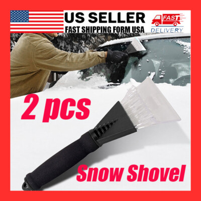 2pcs Black Snow Shovel Car Snow Scraper Ice Cleaner Snow Cleaner, For ...