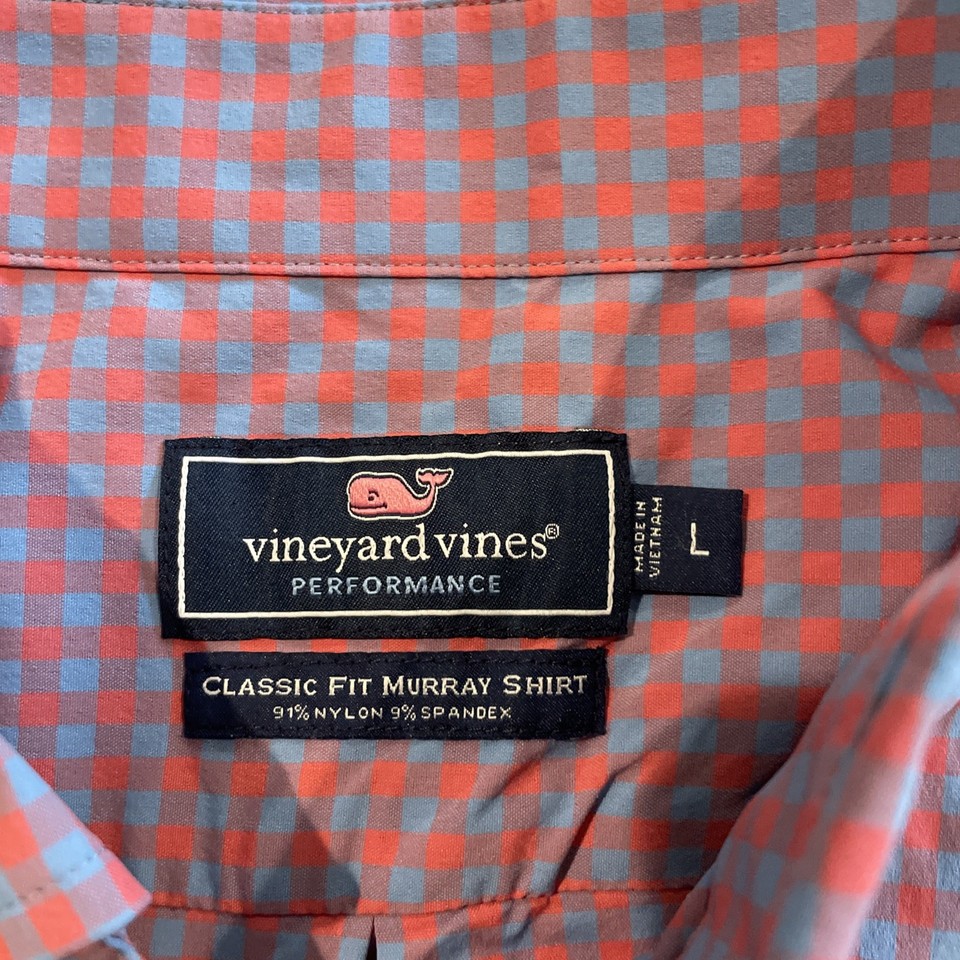 Vineyard Vines Performance Classic Fit Murray Shirt Mens Large Pink ...