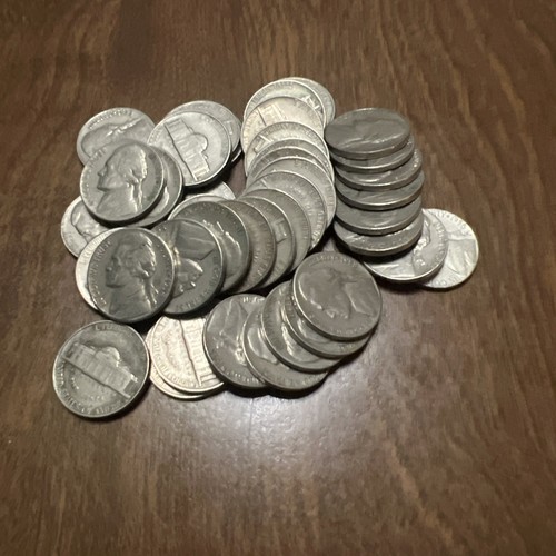 1958-D Jefferson Nickels 40 Coin Roll Circulated Very Nice Nickels 67 ...