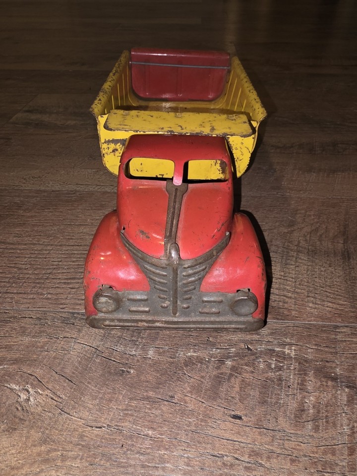 Vintage MARX LUMAR CONTRACTORS Pressed Metal 18" Toy Dump Truck | eBay