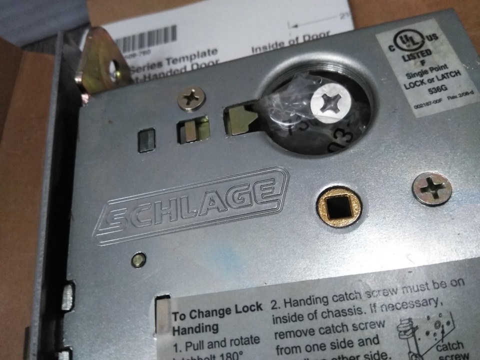 NEW Schlage L9050/60/70/71 R/H Lock Mortise Lockset Office Door (BODY ...