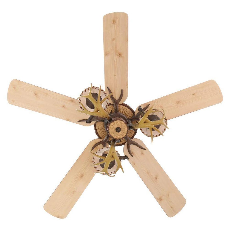 Lodge Ceiling Fan 52 in. Rustic Style Antler Kit LED Nutmeg Light ...