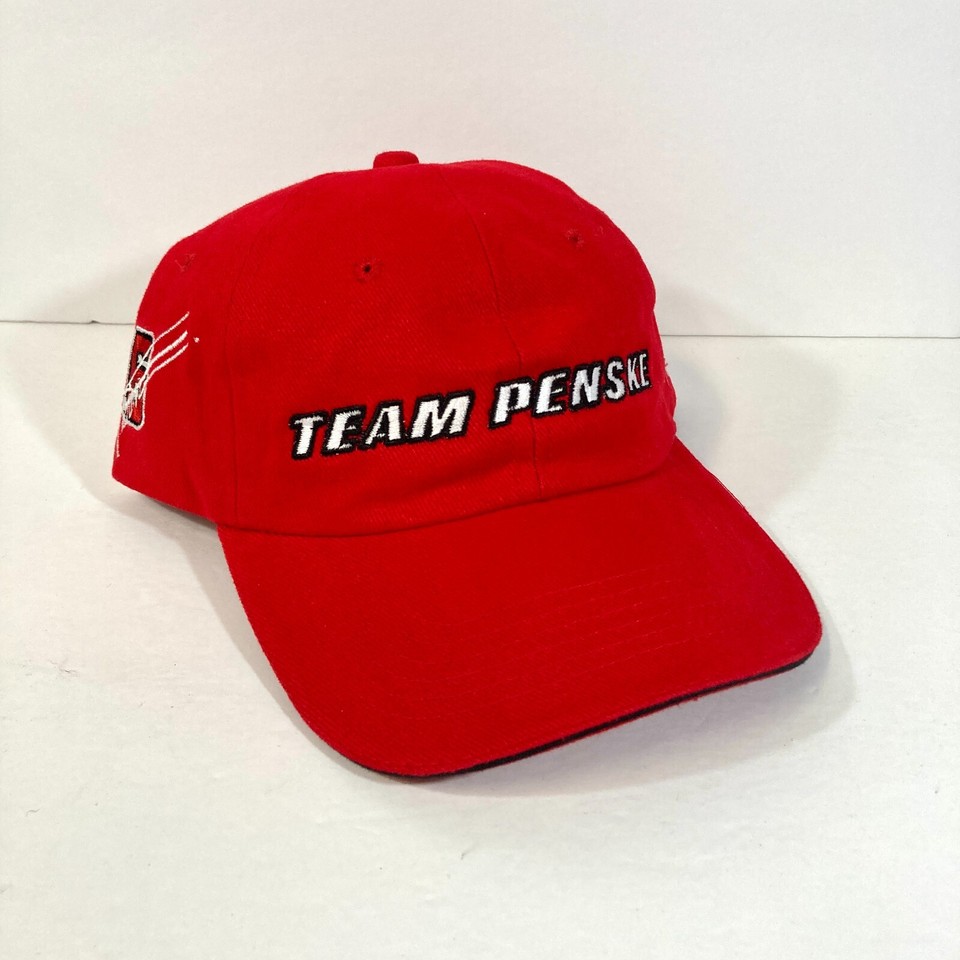 Vtg TEAM PENSKE RACING HAT red white #6 #3 indy car men/women dad cap ...
