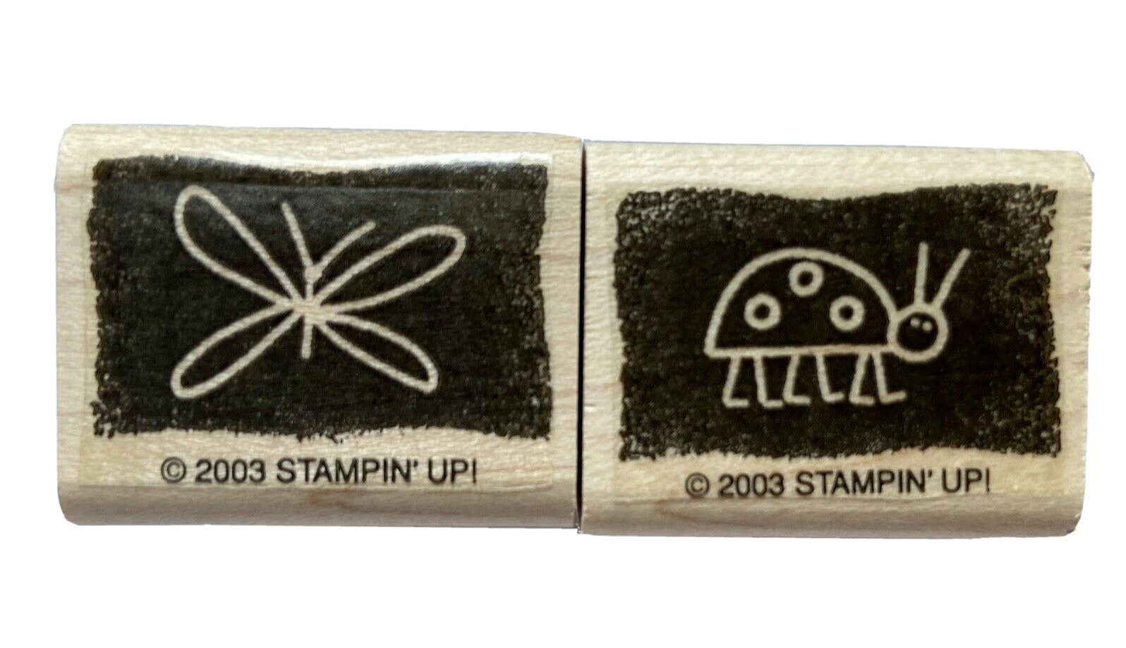 2 Stampin Up! 2003 Etched Dragon Fly & Lady Bug Insect Free Style ...