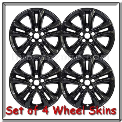 2020-2021 Black Ford Edge Wheel Skins 18" Black Hubcaps Black Wheel ...