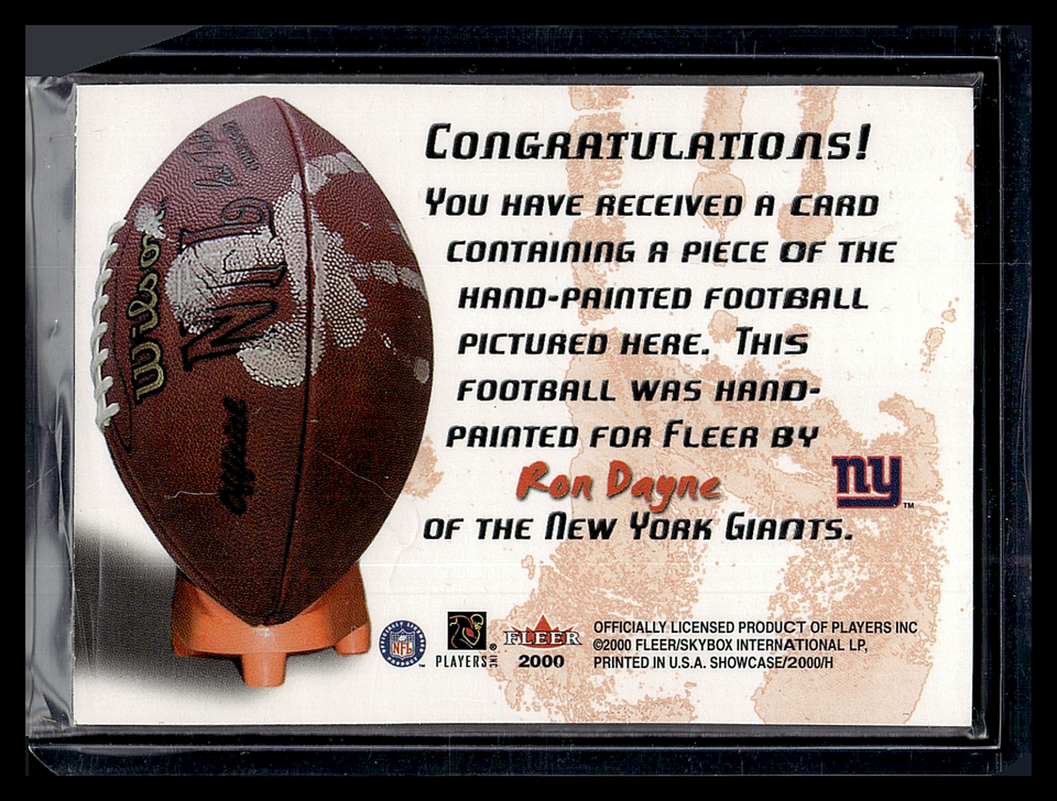 2000 FLEER SHOWCASE TOUCH FOOTBALL #7 RON DAYNE HAND PAINTED FOOTBALL ...