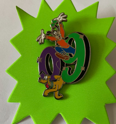 Disney Pin. 2009 Goofy and Pluto Jumping From 2009 Celebration. Double ...