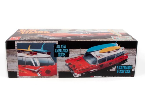 AMT 1242 Surf Shark 1959 Cadillac Ambulance 1/25 Scale Model Plastic ...