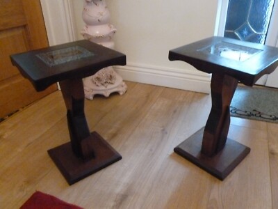 Pair wooden side tables | eBay UK