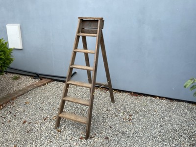 Vintage Wooden Step Ladder Display Purpose | eBay UK