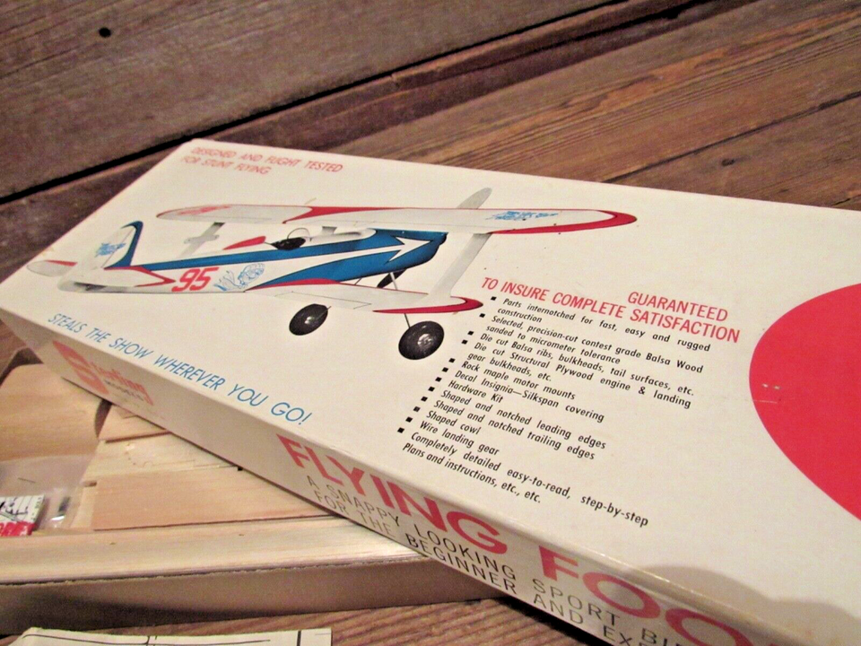 Vintage Flying Fool Biplane 34" Wingspan Sterling Models Balsa Plane ...