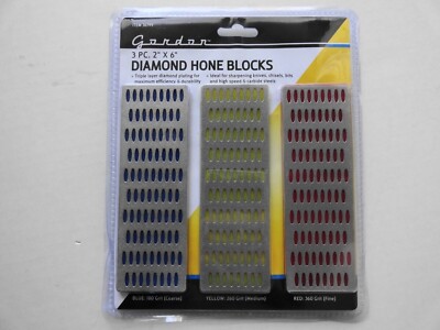 Gordon 3 Piece Diamond sharpening stones 180 260 360 Grits | eBay