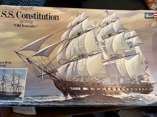 Revell USS Constitution Old Ironsides Ship 1 96 1976 Plastic Model Kit ...