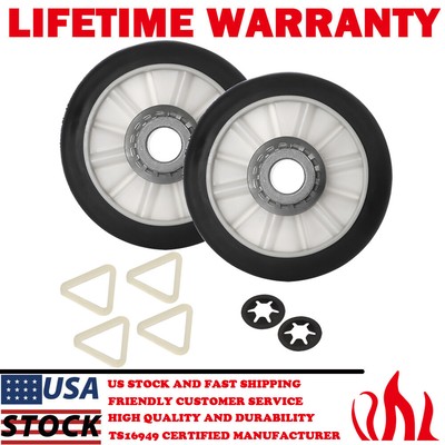 2PC 349241T DRYER DRUM ROLLER KIT For Whirlpool Kenmore Sears AP3098345 ...