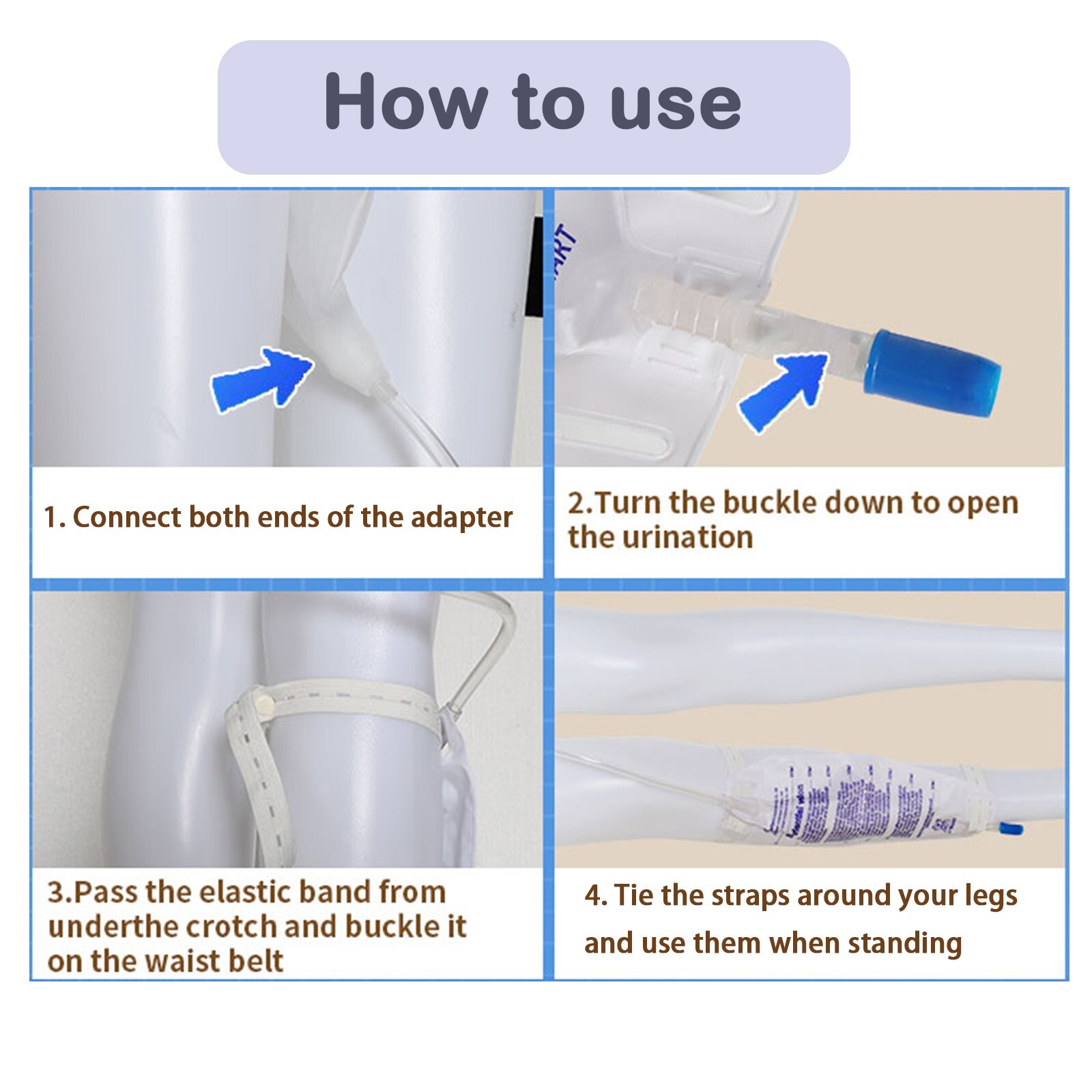 Urinal Reusable Male Urinal Pee Bag Portable Wearable Men's Urinal ...