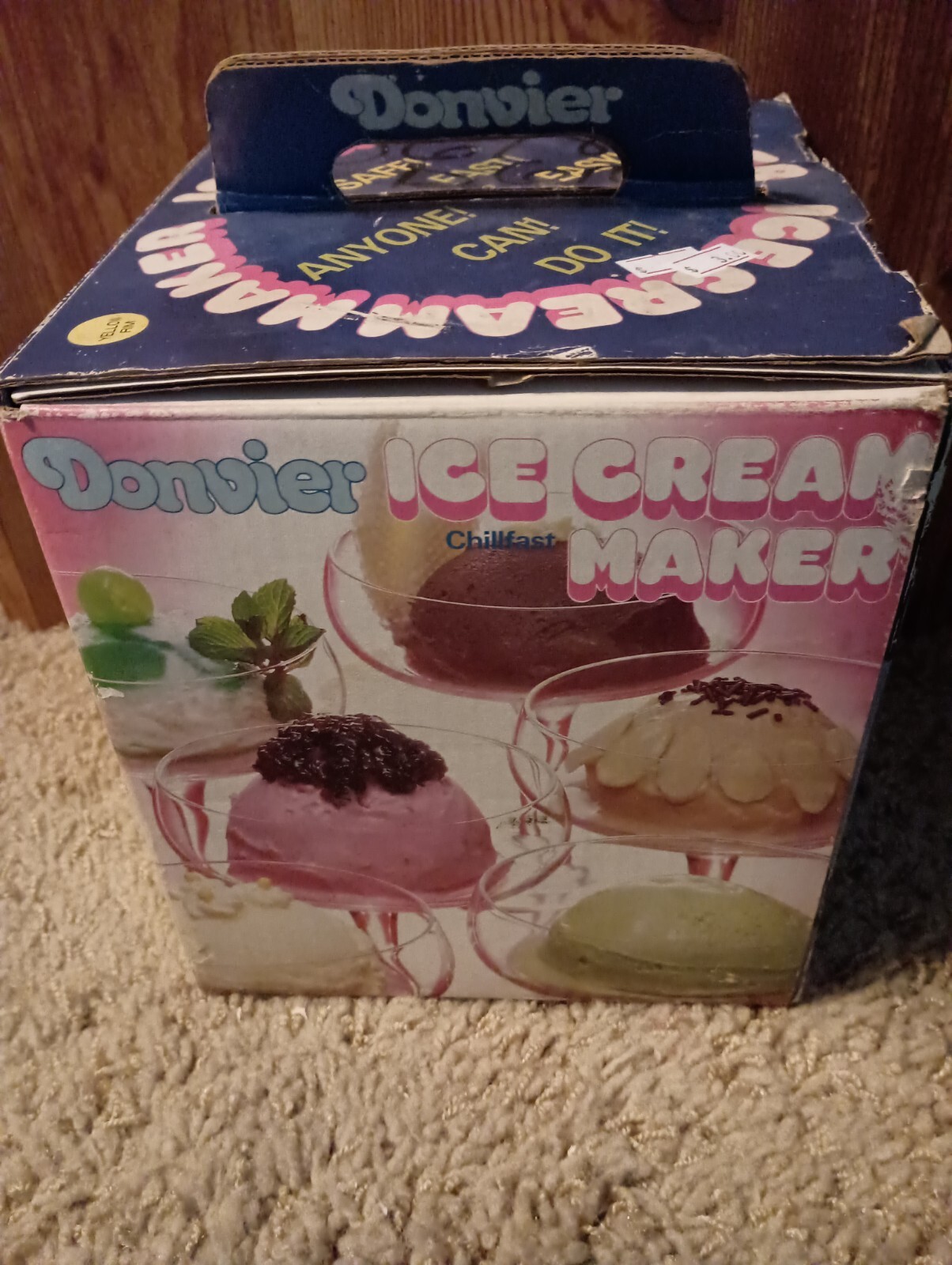 VINTAGE DONVIER ICE CREAM MAKER CHILLFAST Used And In BOX 1 QUART 2 ...