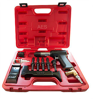 AIRCRAFT TOOLS NEW DELUXE 737 RED BOX 3X RIVET GUN KIT WITH BLOCKS ...