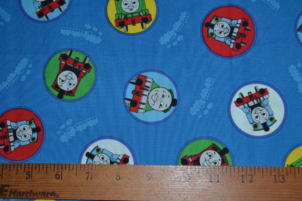 Cotton fabric , Thomas the Tank Engine print, blue, 44" x 3 yards | eBay