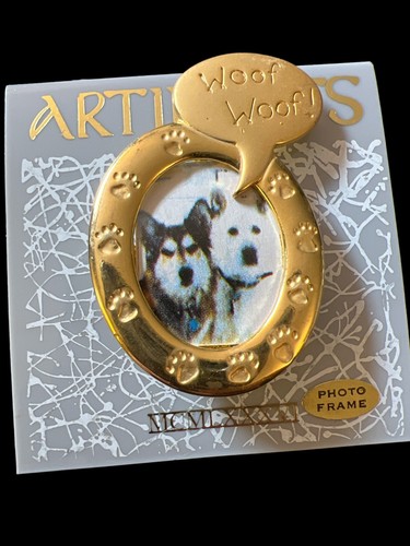 Artifacts Woof Woof Dog Pet Photo Frame Gold Brooch Pin -NEW | eBay